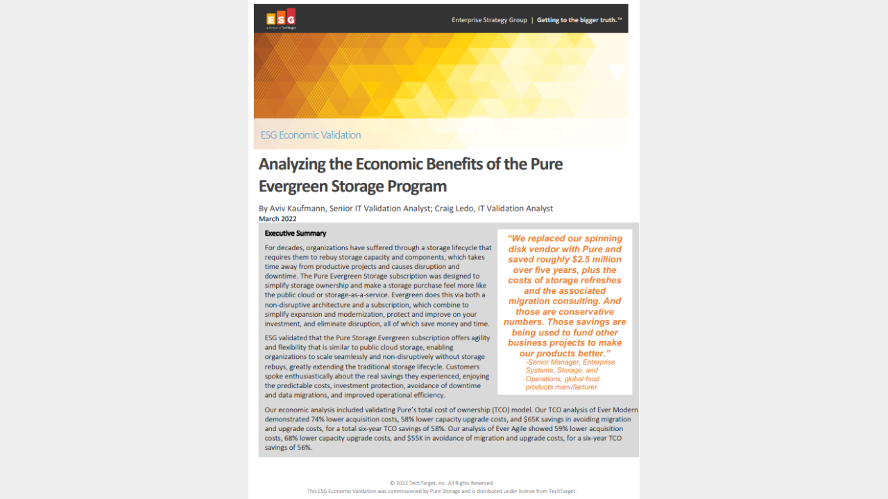 Analyzing the Economic Benefits of the Pure Evergreen Storage Program ...